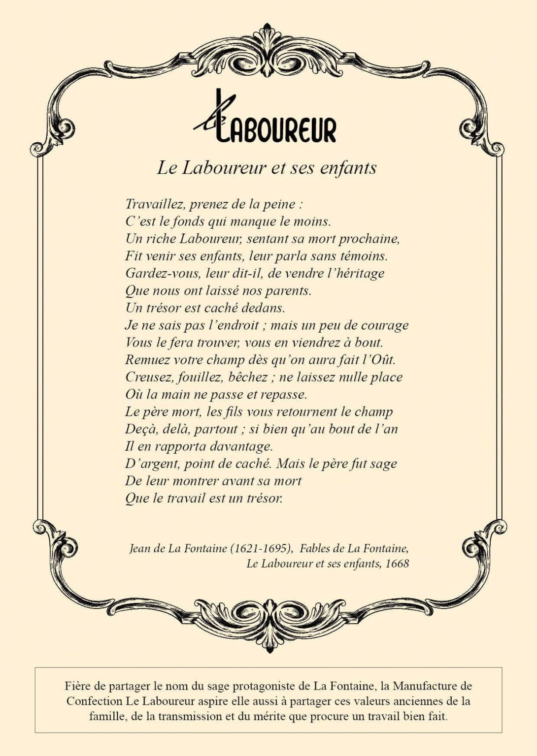 Le Laboureur et ses enfants - Morale et valeurs